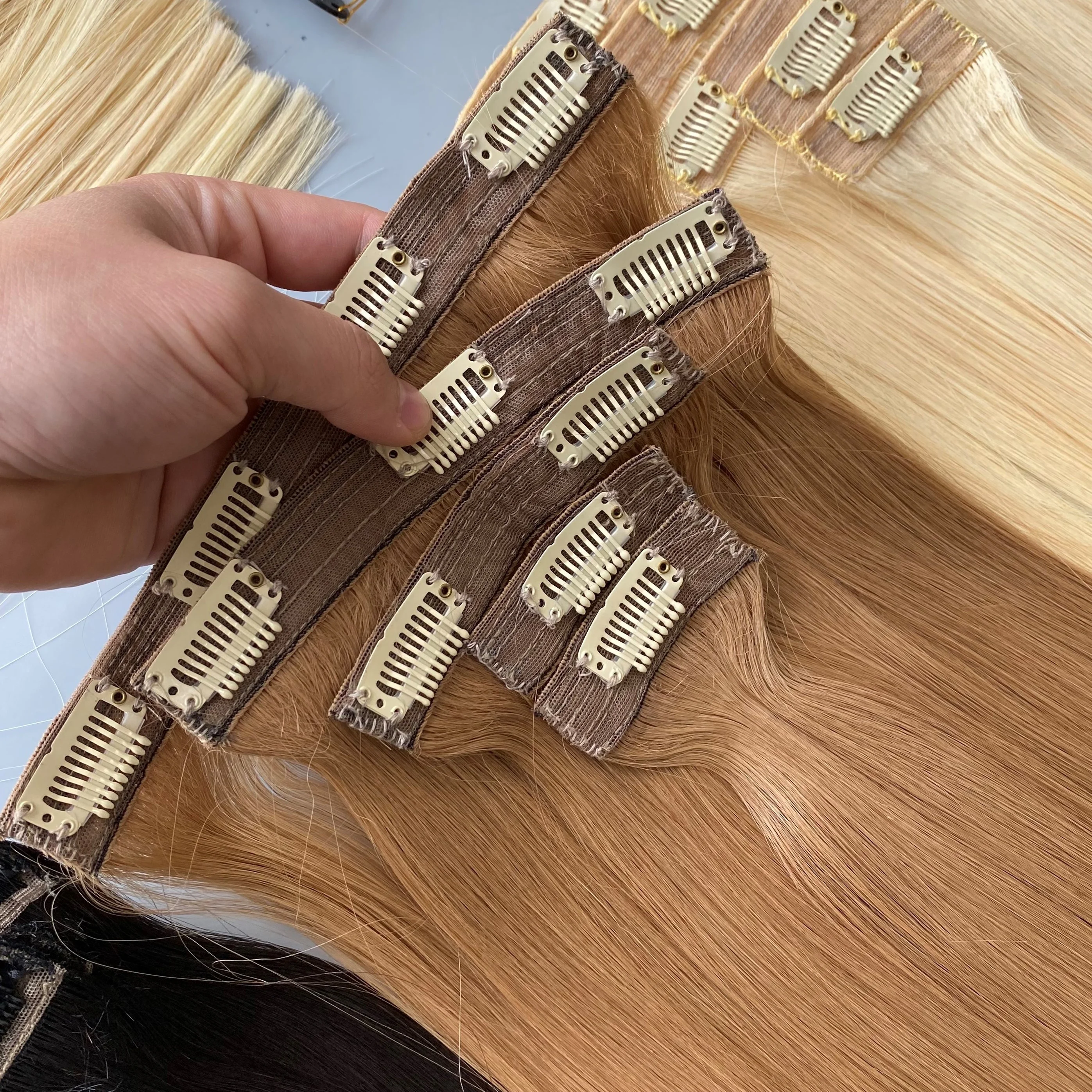 Invisible Roots Clip In Hair Extensions Double Drawn Raw Vietnamese ...