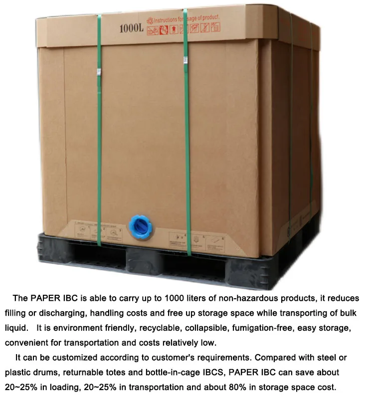 1000L Paper IBC Tank for Liquid Shipping - Durable & Versatile