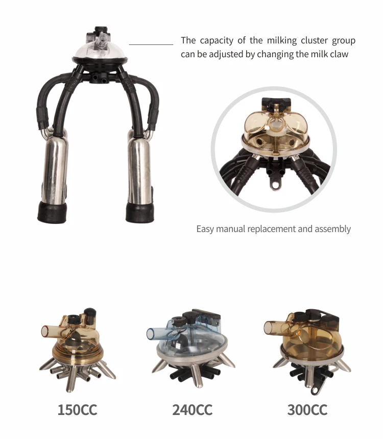 300CC Milk Claw Milking Cluster Group for Dairy Farms