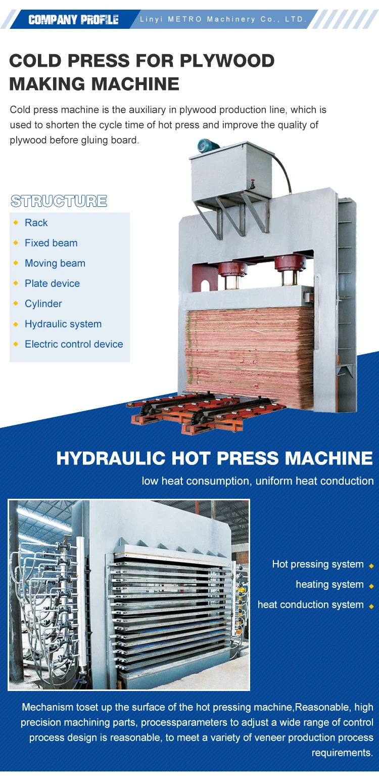 Stable Performance Hydraulic Lamination Hot Press Machine For Plywood ...