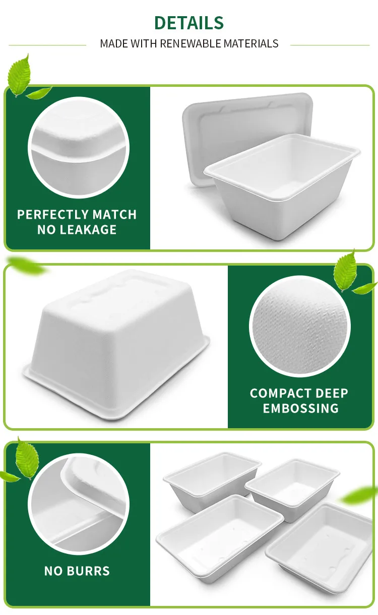 500ml Microwavable Biodegradable Disposable Eco Friendly Take Away ...