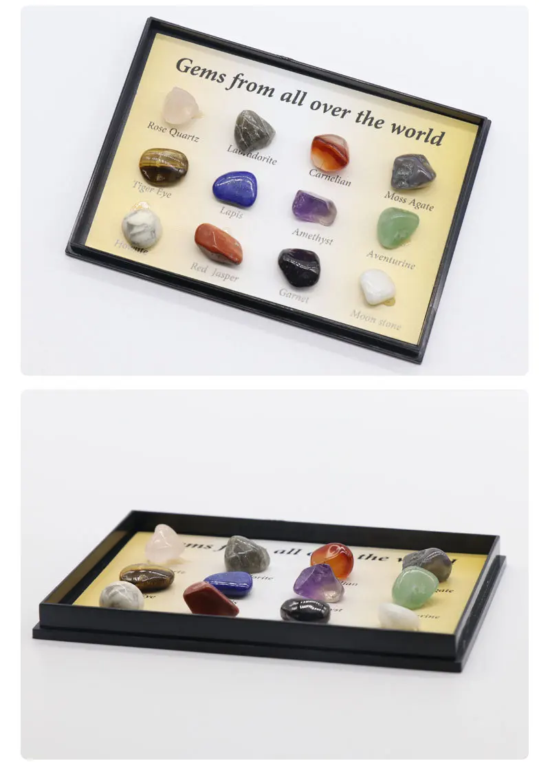 12/16pcs Set Natural Stone Crystal Quartz Agate Specimens