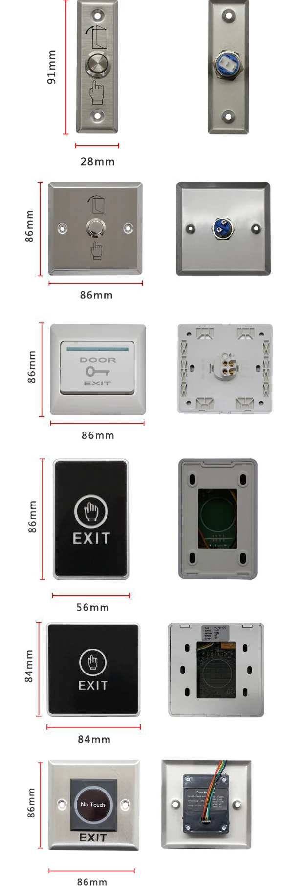 Stainless Steel Exit Button Push Switch Door Sensor Opener Release For ...