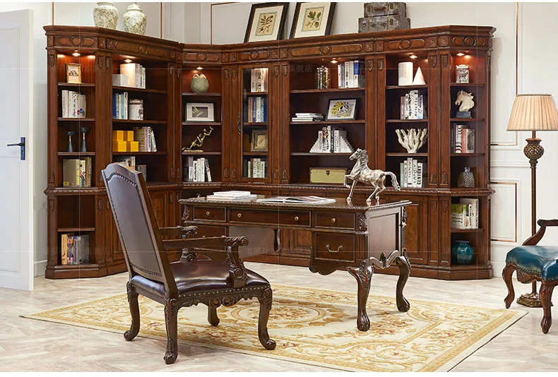 Solid Wood Vintage Office Computer Desk AG-203 - Traditional Design for ...