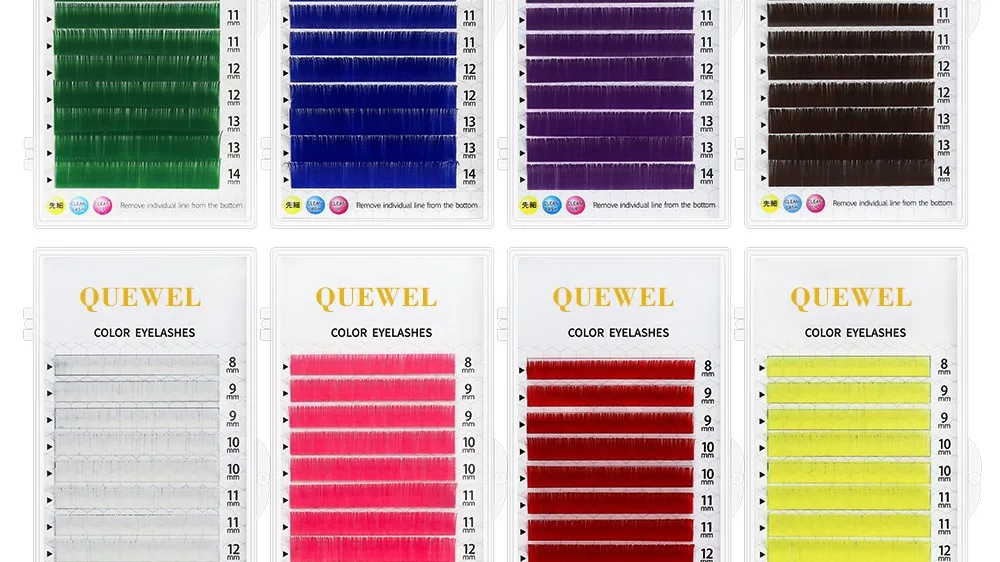 Quewel Colored Individual Eyelash Extensionspurple Color Eyelash ...