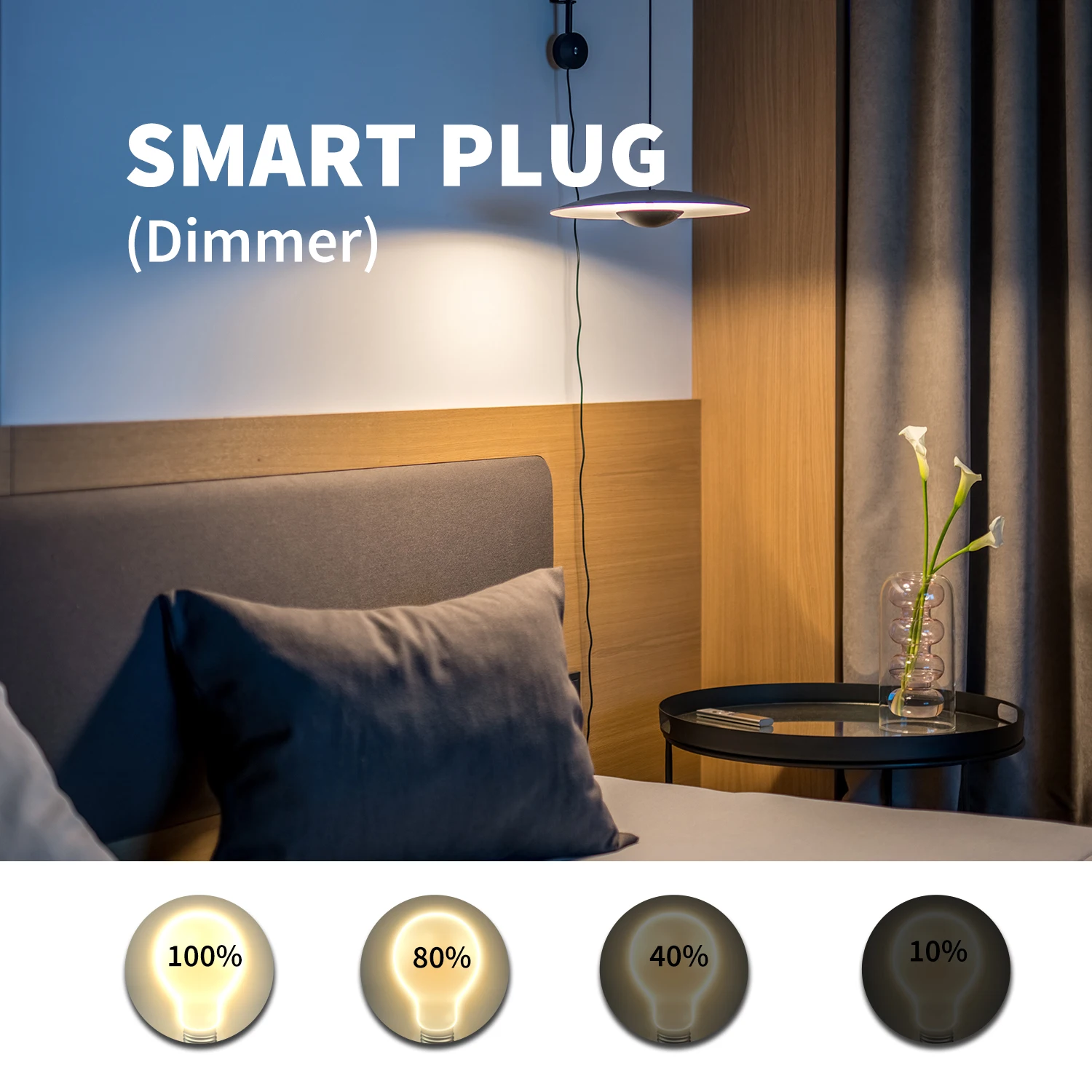 Smart Plug in Dimmer Z-wave Brightness Adjust Timer Socket for Dimmable ...