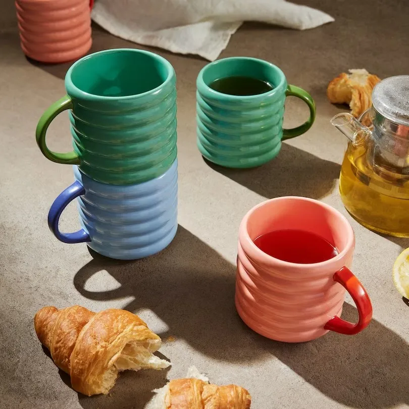 Alibaba.com: Wholesale OEM Stacking Fluted Porcelain Cute Tea Cup with ...