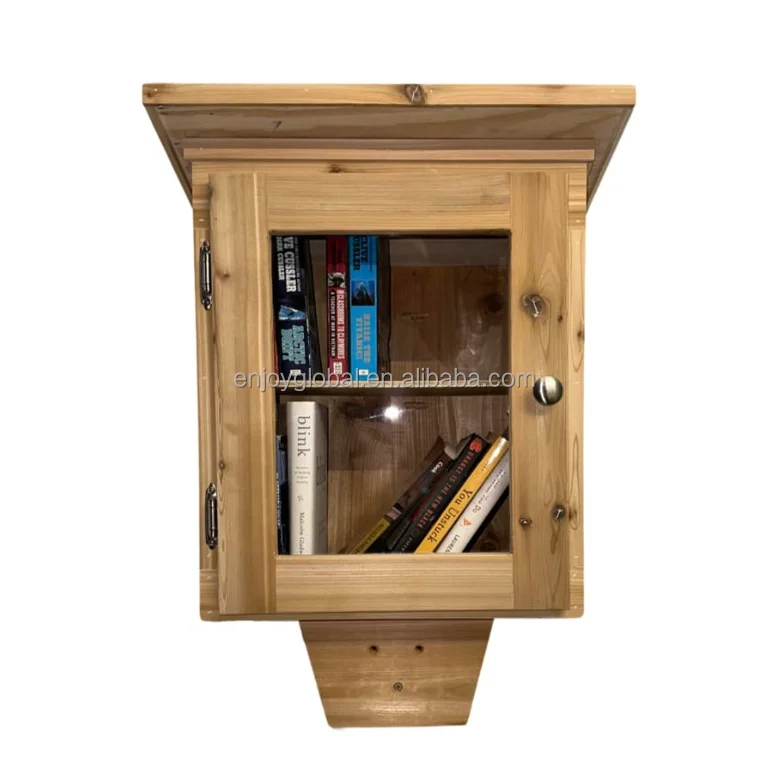 Outdoor Library Book Box Free Kit Little Wood Cabinet Outdoor Library ...