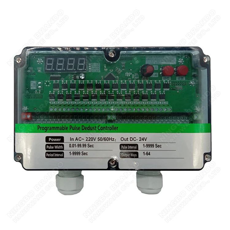64 Lines Dust Collector Pulse Jet Valve Programmable Pulse Valve Controller AC220V Input DC24V ...