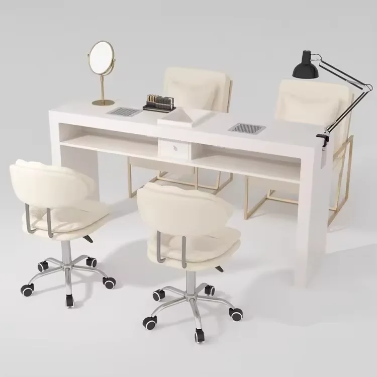 Luxury Nail Salon Furniture - Double Manicure Table & Chair
