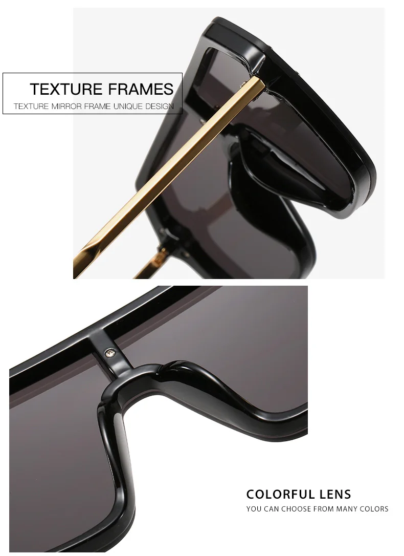 Mejores B2574 Big Square Frame Fashion 2021 New Sunglasses Plastic Sun ...