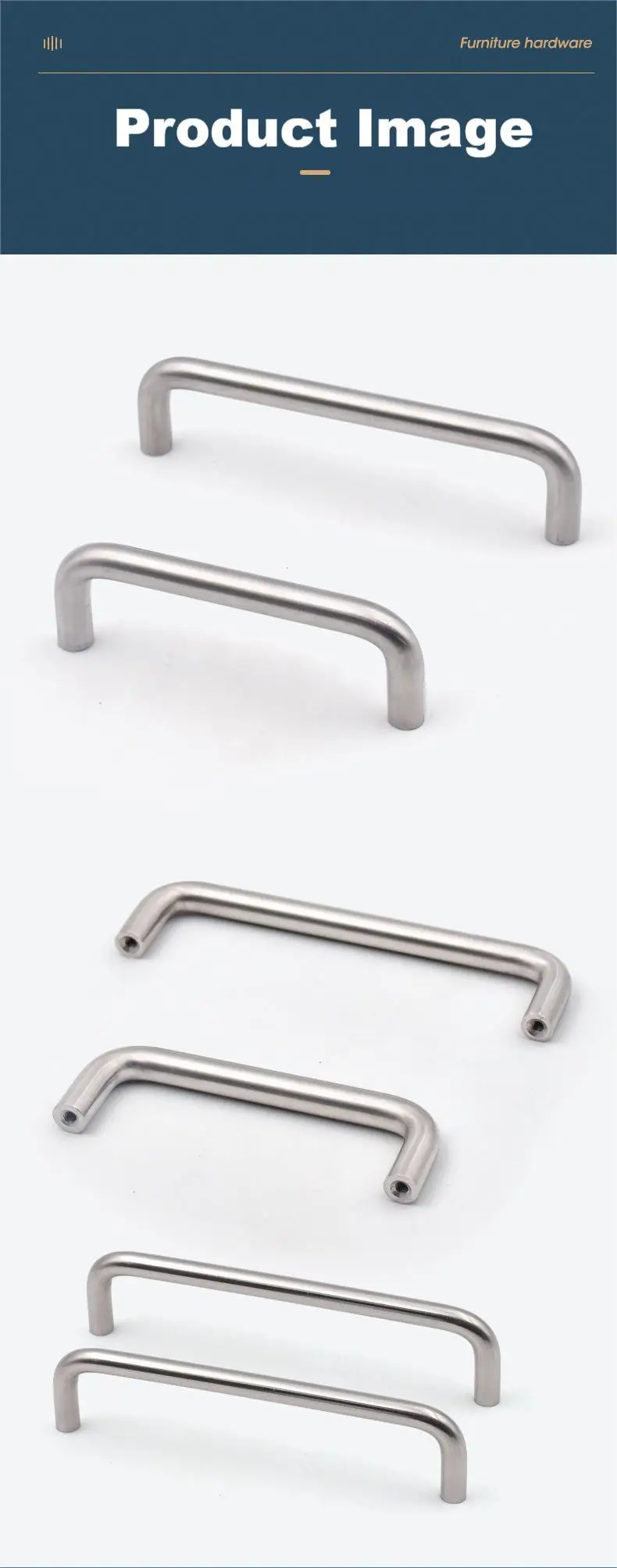 Stainless Steel U-Shaped Handles for Kitchen & Furniture