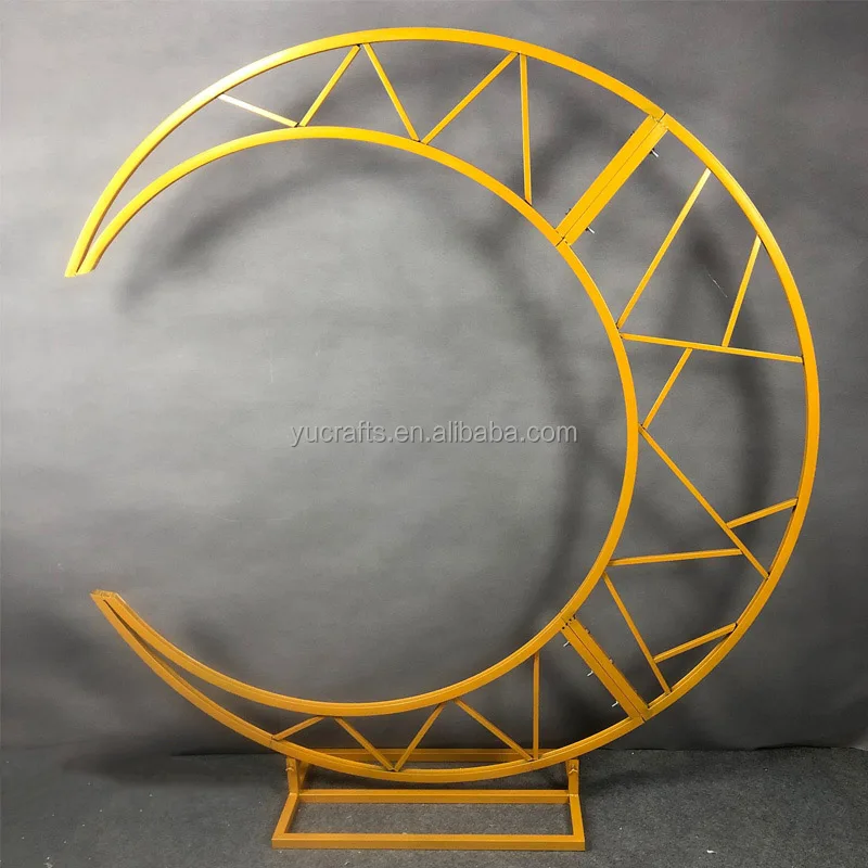 Big Metal Half Moon Arch Frame Wedding Floral Moon Arch Backdrop Stand ...