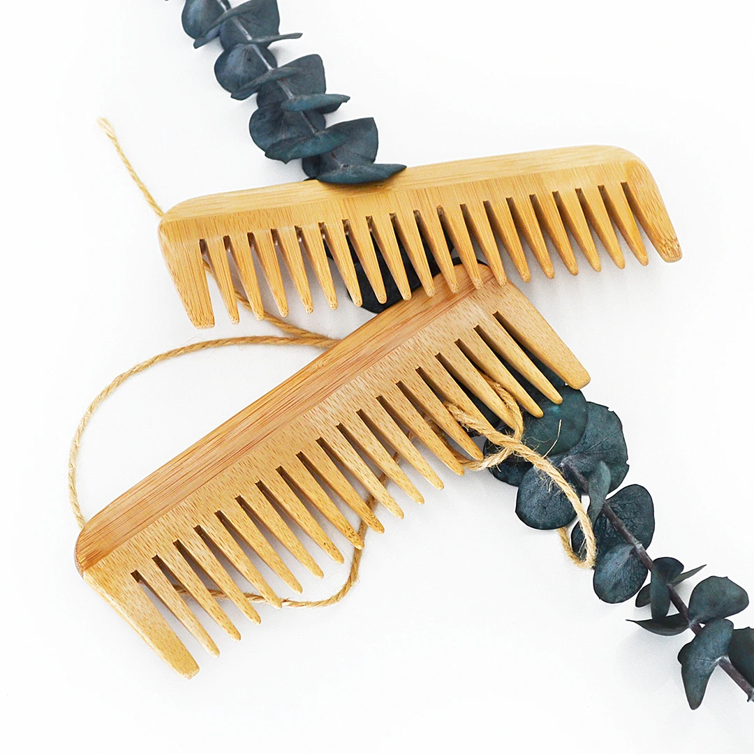 Wholesale 100% Biodegradable Custom Logo Bamboo Hair Comb With Wide ...