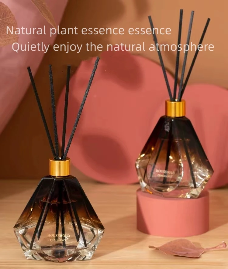 Luxury Glass Bottle Dried Flower Reed Diffuser In Gift Box With Rattan ...