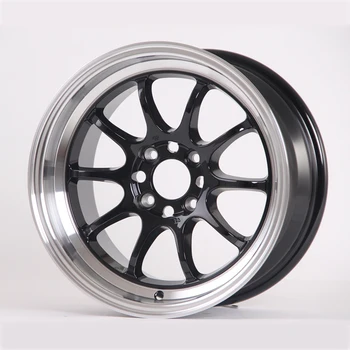 R 15 Inch Rim 4 Holes Pcd 4x100 114.3 Machine Lip Black Rines Custom ...