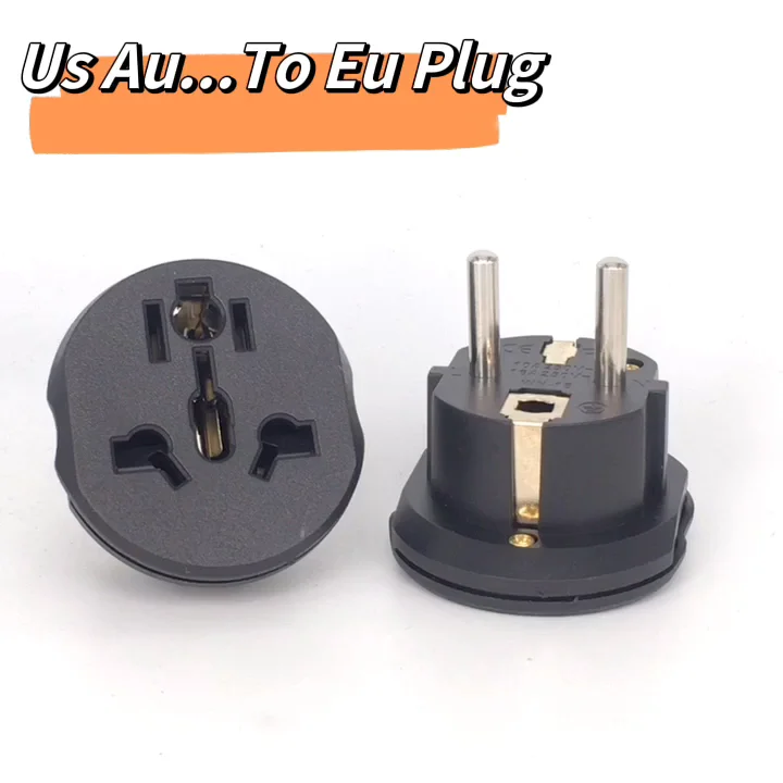 Euro Plug Universal Black 10a To 16a Au Us Uk Cn To Eu Standard 3 Pins ...