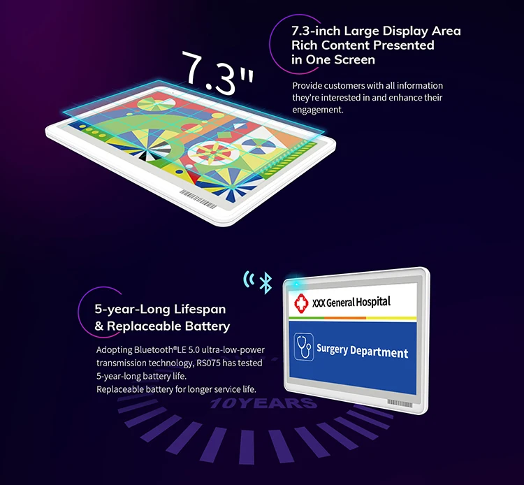 Minew Extremely Thin Nfc Epaper Display 7 Multicolor Eink Color Screen ...