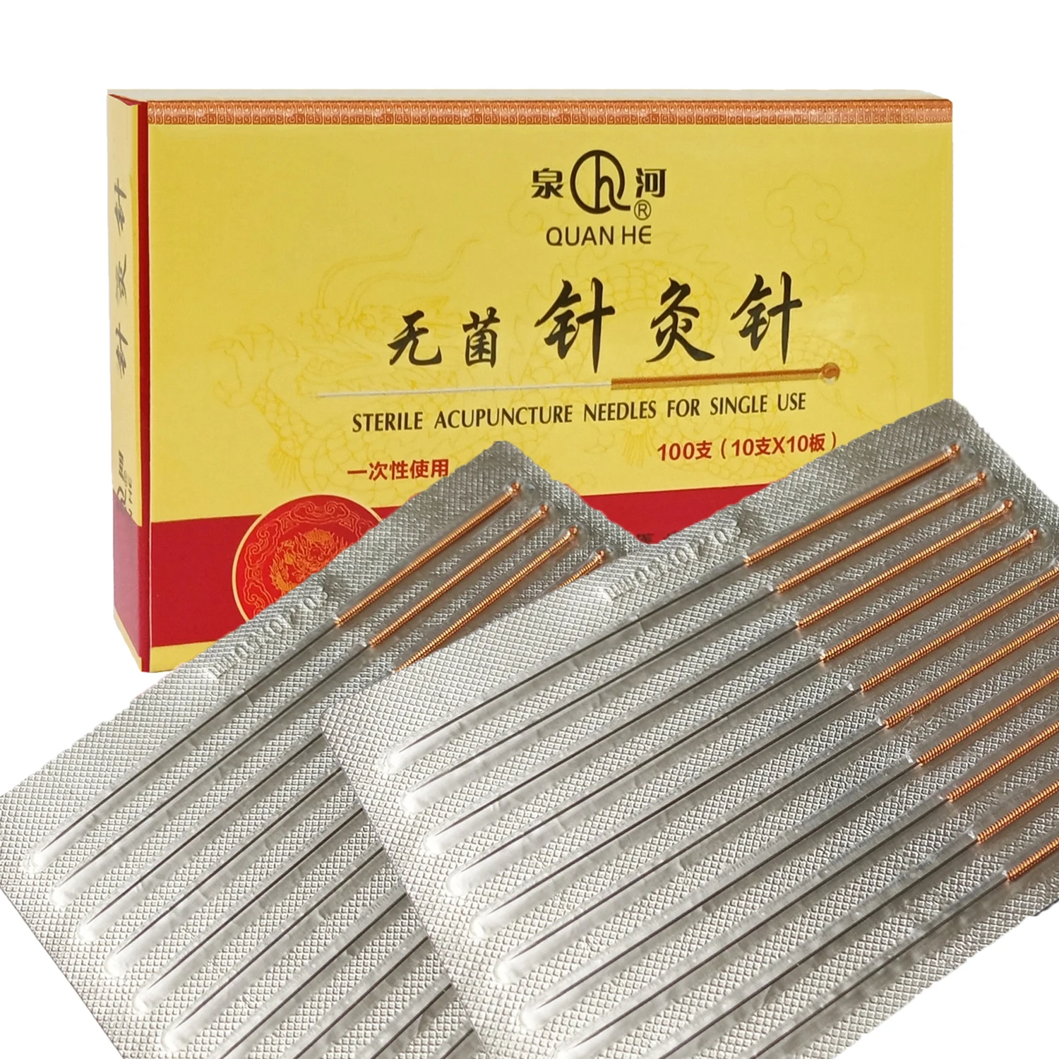 Aluminum Foil Copper Handle Acupuncture Needles Without Guide Tube For ...