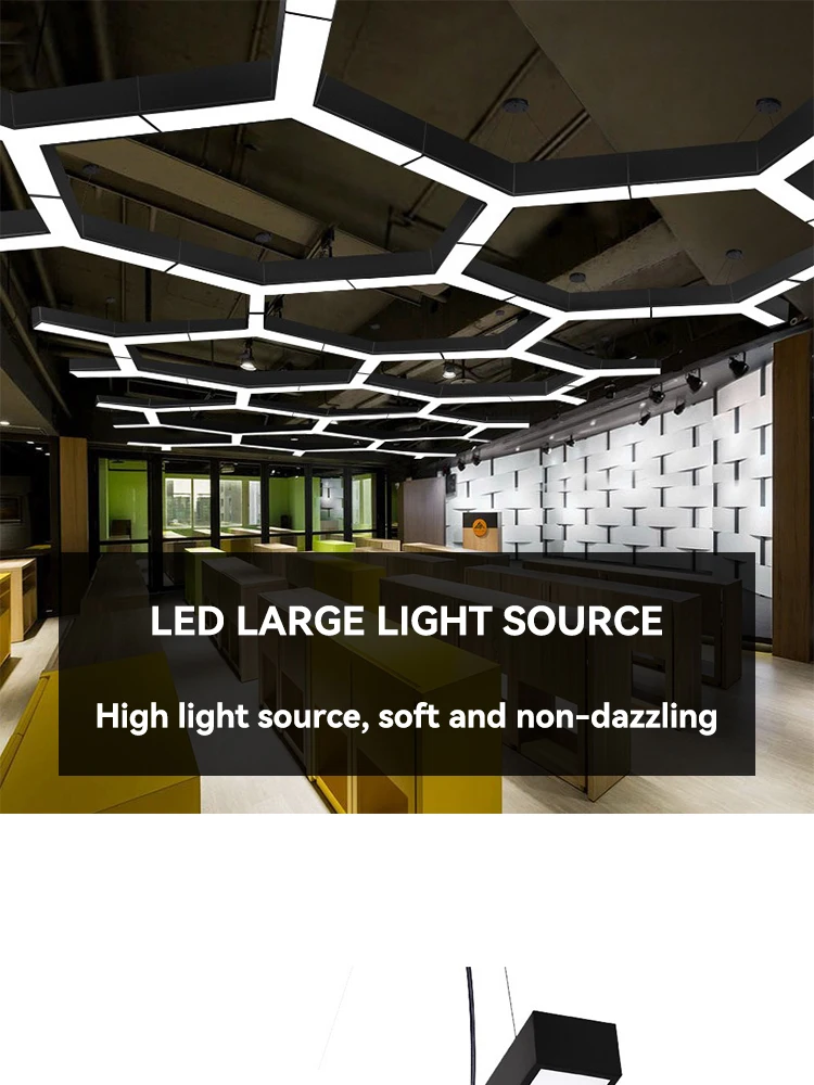 Commercial Y Shape Led Office Pendant Ceiling Light Black Ceiling Lamp ...