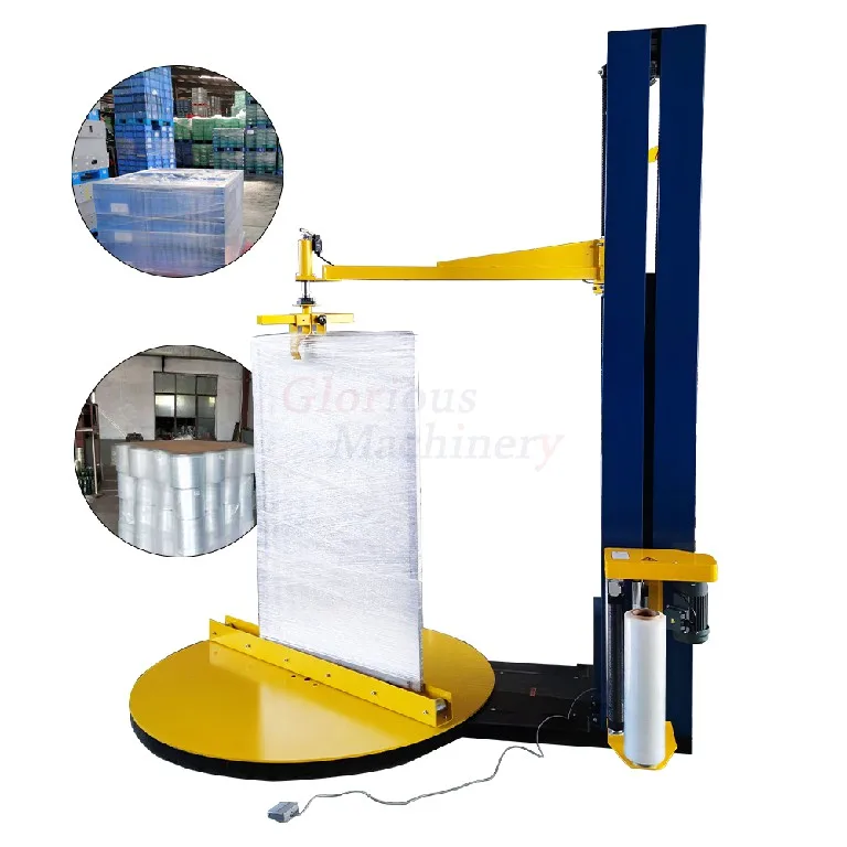 Pallet Stretch Wrapping Machine Cut And Clamp Film Weighing Optional ...