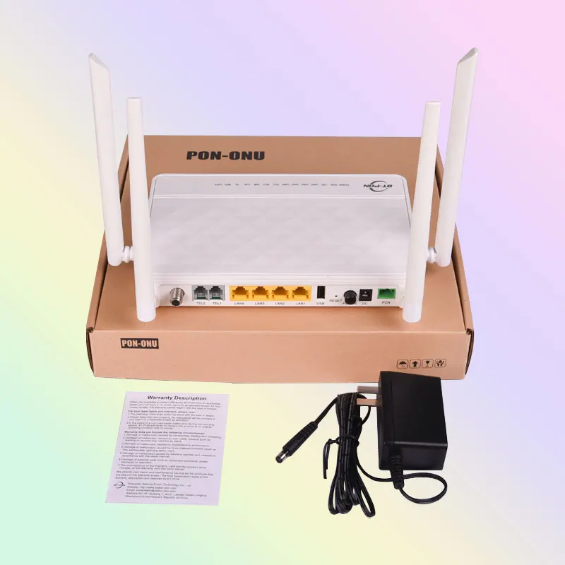 OEM ftth modem fiber optic xpon ont router pon 4GE+VOIP+2.4G/5.8G WLAN+ ...
