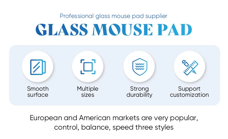 Glass-Coated Performance Mouse Pad - Tempered Glass, Smooth Super Glide ...