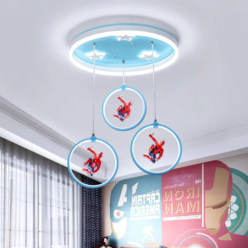 Modern Creative Cartoon Spider-Man Eye protection Led Ceiling Light for ...
