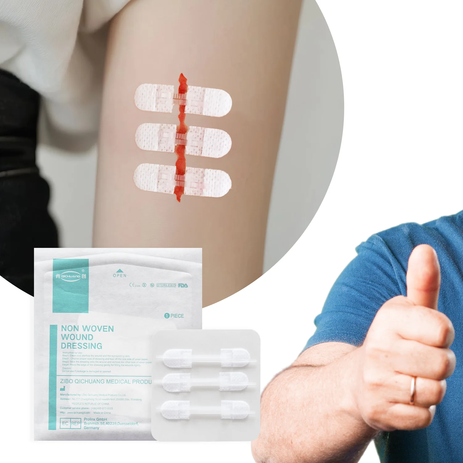 Medical Grade PU Skin Closures | Reusable Adhesive Wound Closure Zipper ...