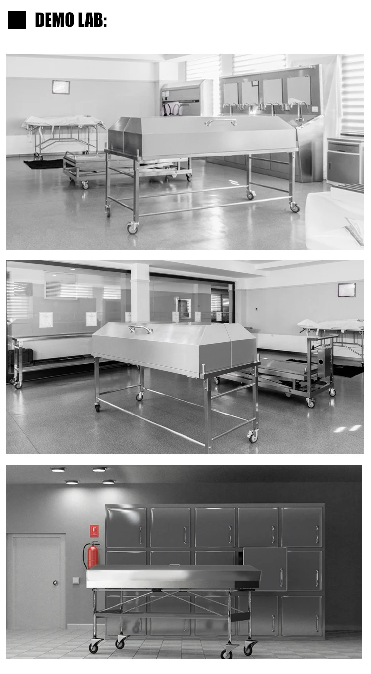 Stainless Steel Morgue Mortuary Funeral Box Trolley Cadaver Mortuary ...