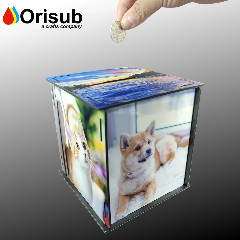 Personalize Glossy White MDF Coin Bank Sublimation Blanks Plain Money ...