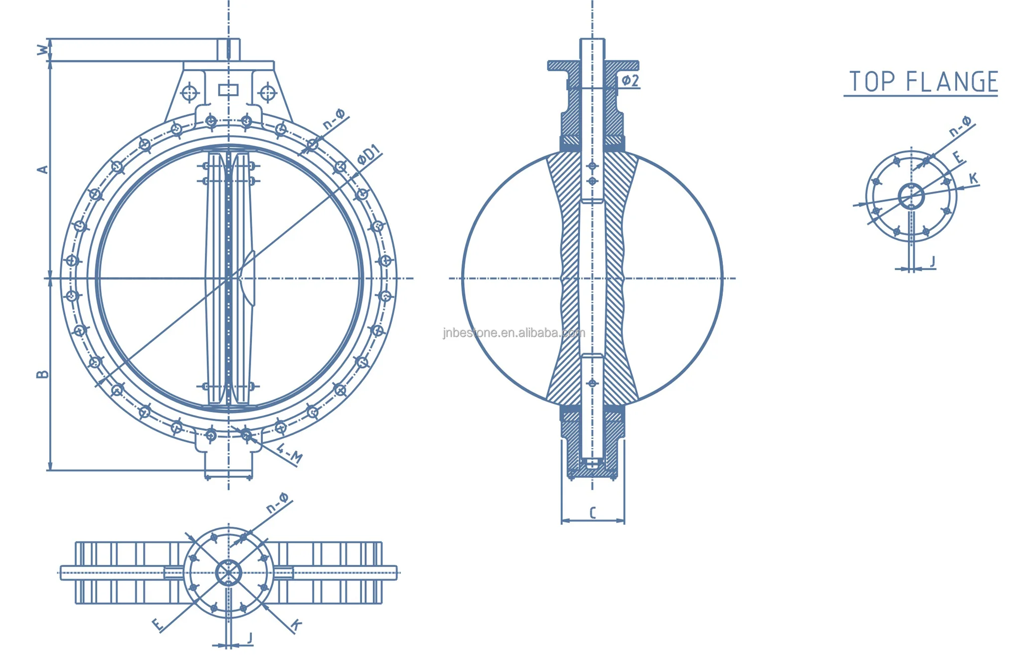 Wafer Type Center Lined Butterfly Valve With Electric Actuator Operate ...