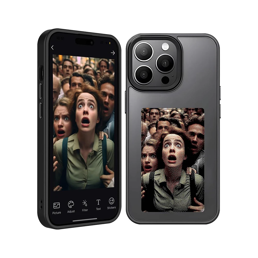 NFC Smart E-ink Custom Image Mobile Phone Cases For iPhone 15 14 13 Pro ...