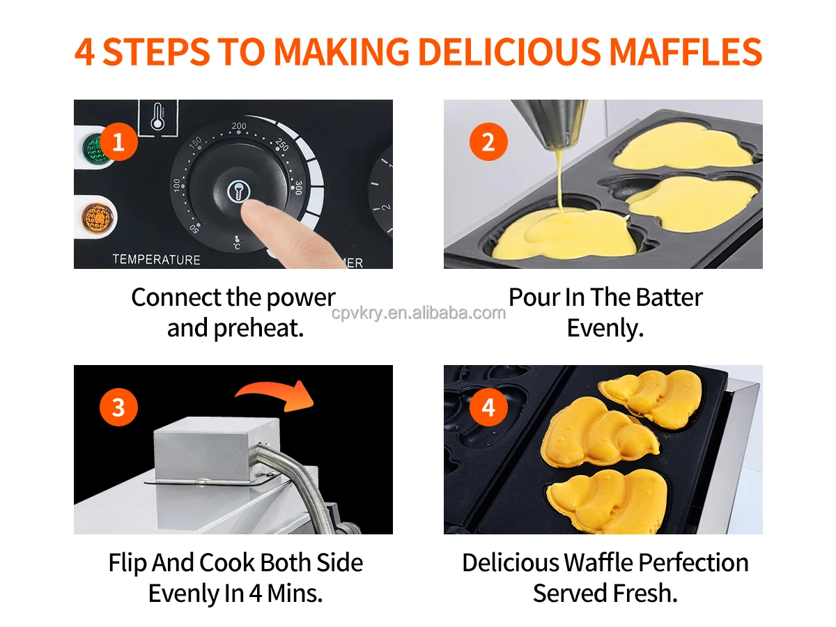 Poop Emoji Waffle Maker - Customized, Non-Stick Snack Machine