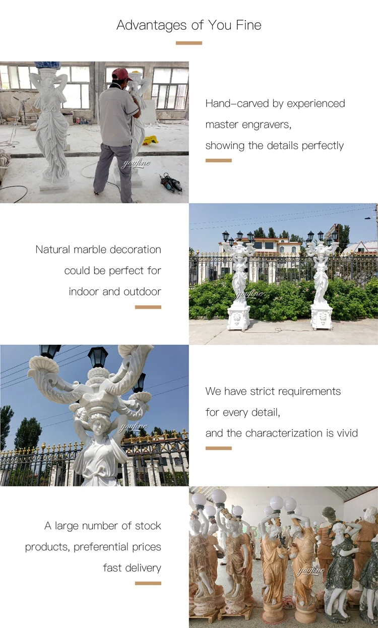 Outdoor Garden Life Size Marble Human Figure Statue Light - Buy Marble ...