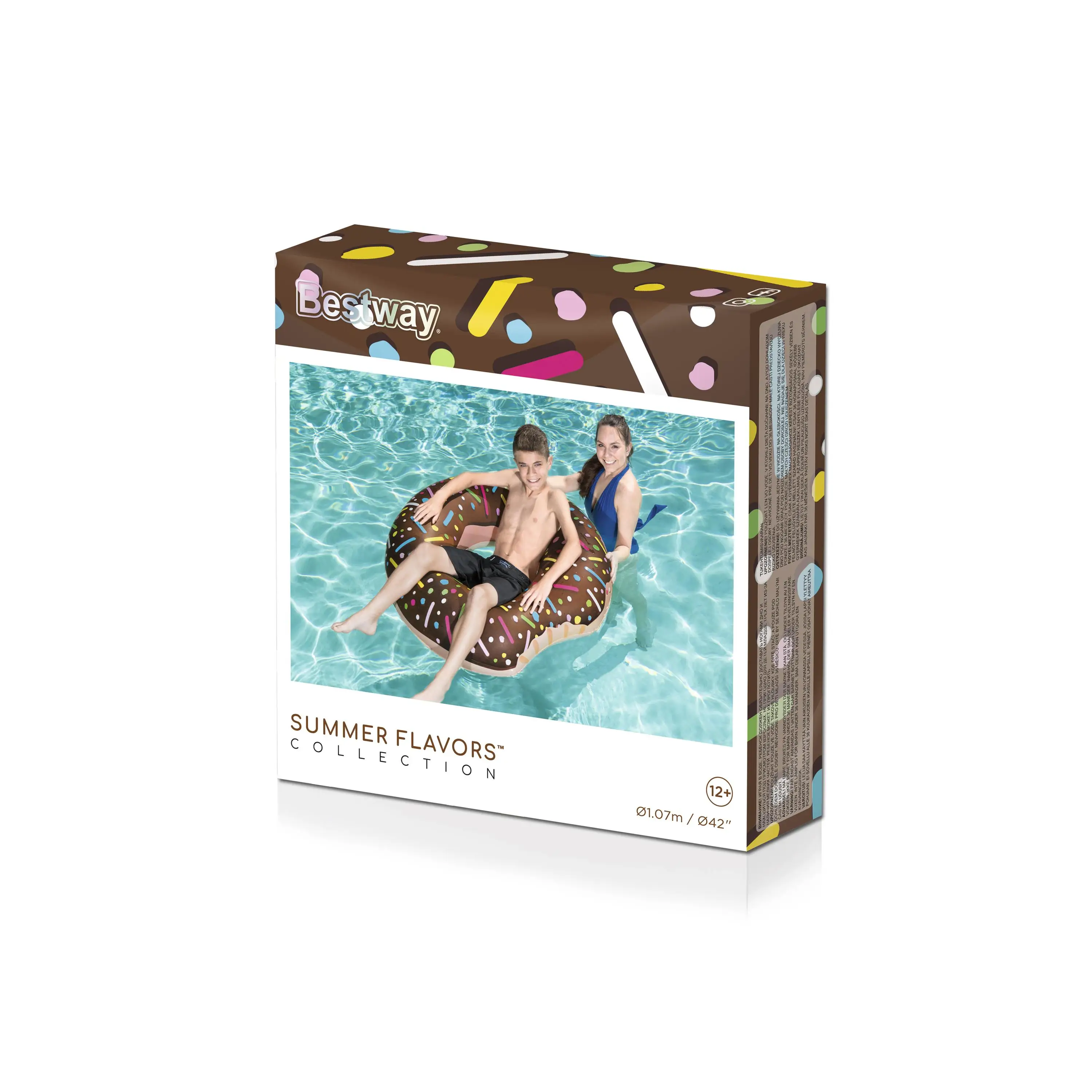 Bestway 36118 Inflatable Classic Donut Shaped Swimming Ring Pool Float ...