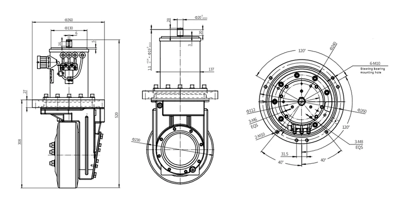 Drive Wheel Assembly 1.1kw Industrial Forklift Wheel For Agv Factory ...