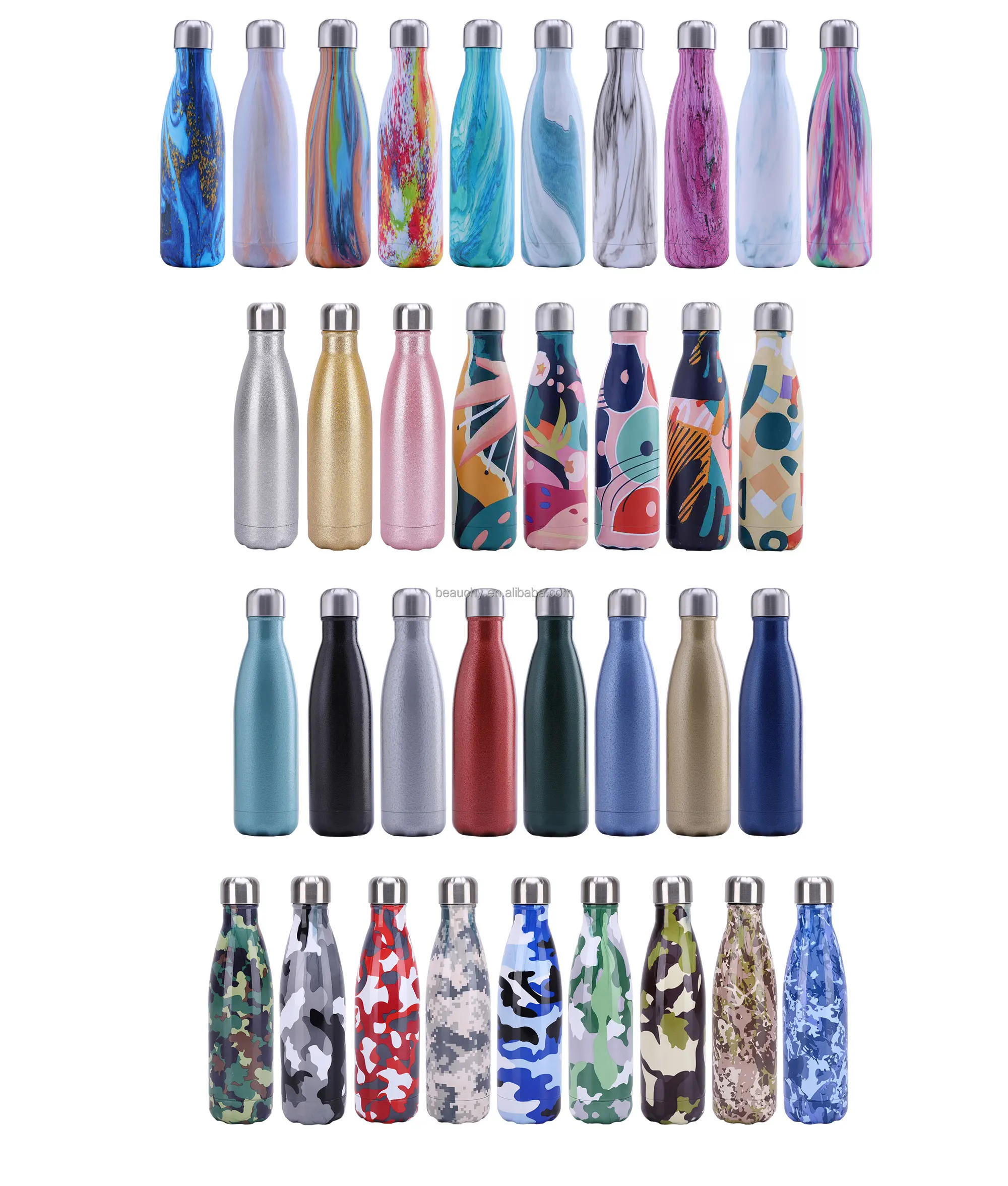 Water Bottle Grey - Double Wall Vacuum Insulated Stainless Steel