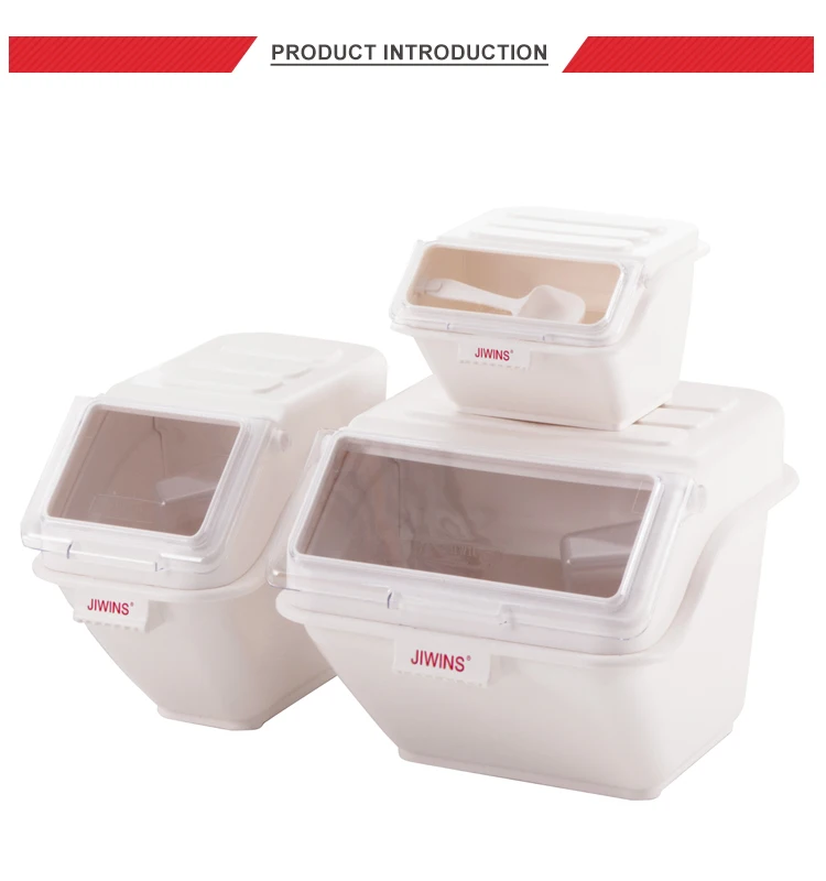 8l Shelf Ingredient Bins Utility Storage Container Stackable White ...