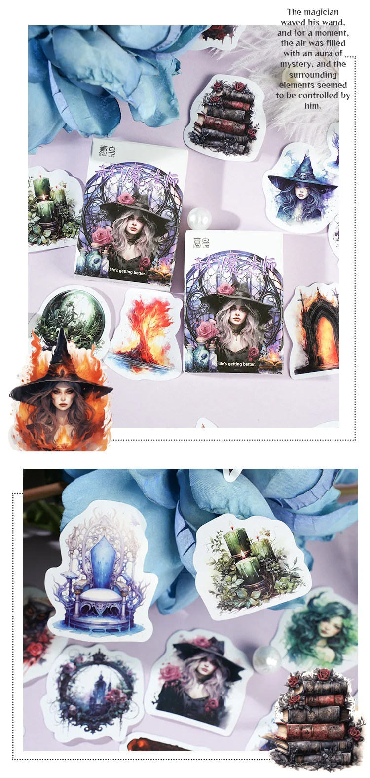 30pcs/box Box Stickers Fantasy Wizard Wizard Theme Handbook Diy ...
