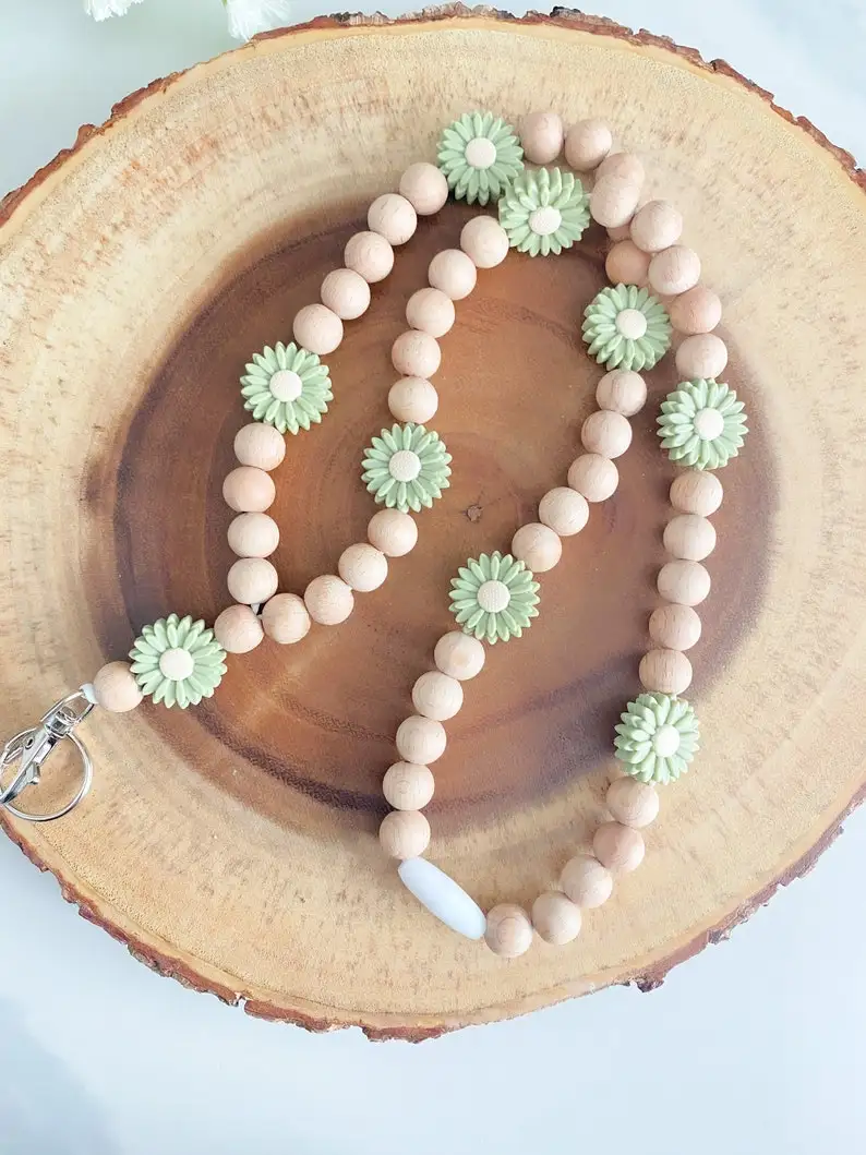 Hot Sale Boho Fashion Teacher Lanyard Id Card Badge Chrysanthemum ...