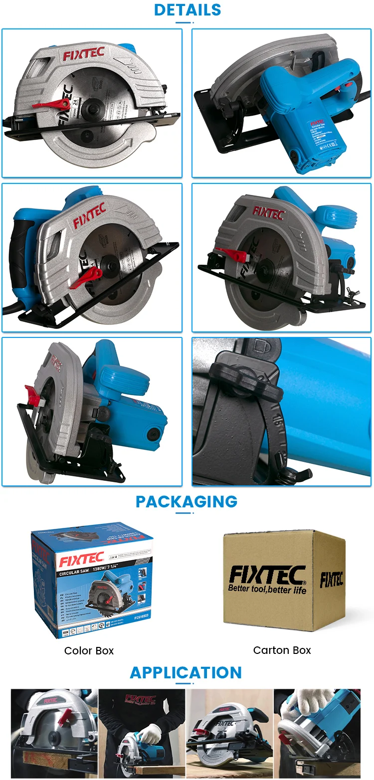 FIXTEC Power Wood Saw Machines 1380W - Precision Cutting