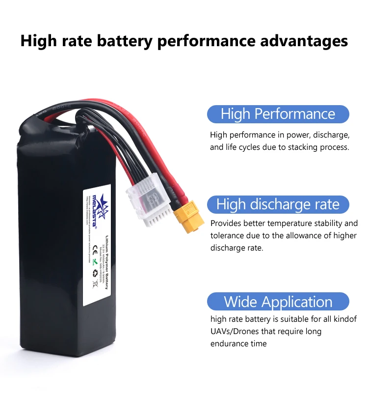 Melasta 22.2v Lipo Aircraft Batteries 4500mah Lithium Polymer Battery ...