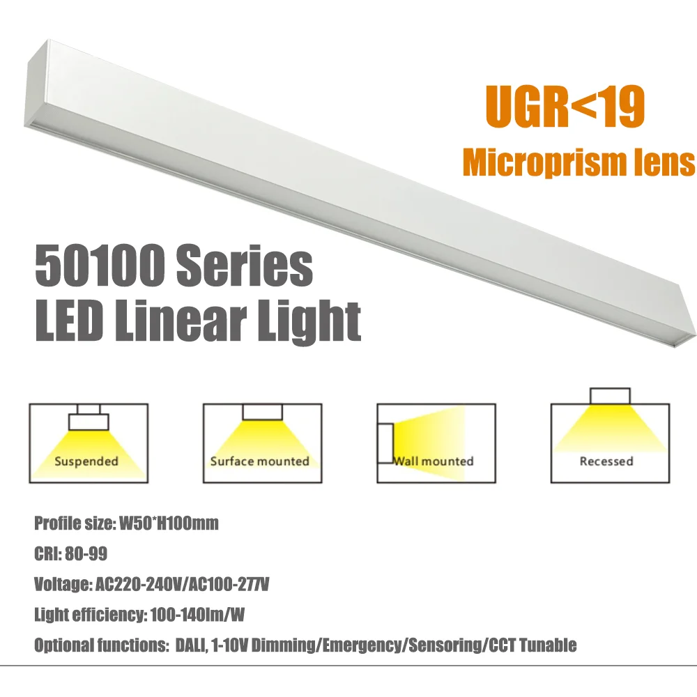 20w 6000k Led Linear Light 50100 Series Led Linear Pendant Chandelier ...