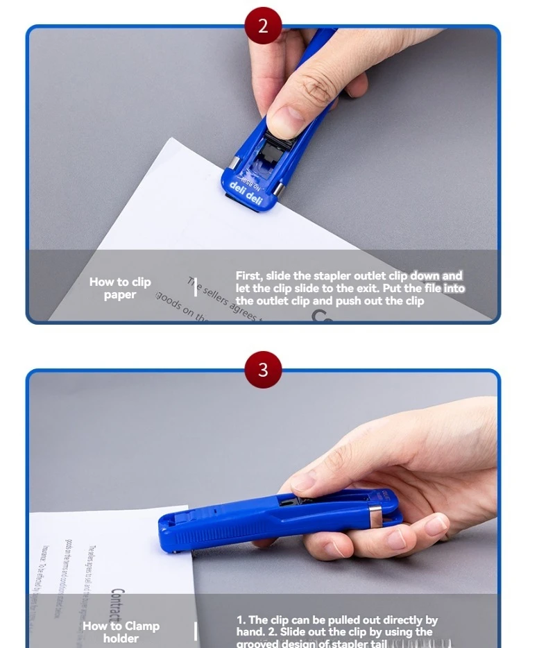Deli 8591 Blue Clip Fastener - Efficient Document Binding