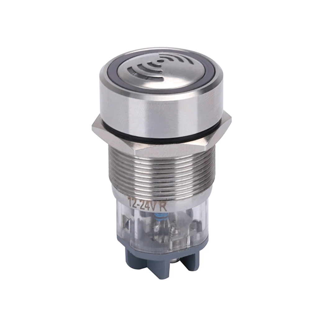 22mm Metal Buzzer with Transparent Base 12V24V Stainless Steel Red ...