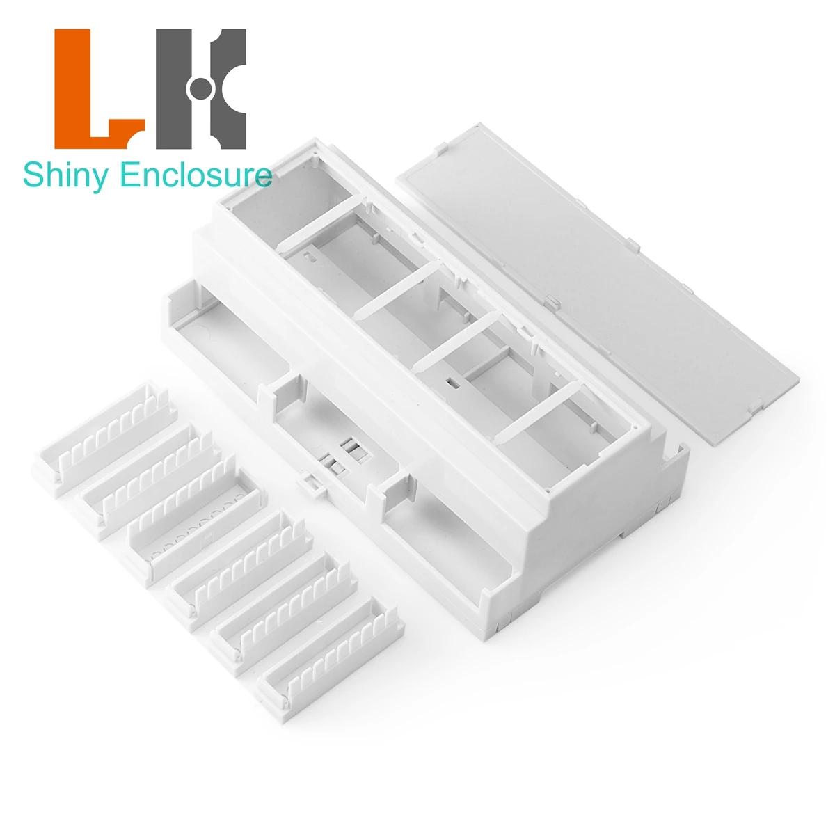 160*90*57mm PCB DIN Rail Mount Relay Plastic Case Shiny Enclosure