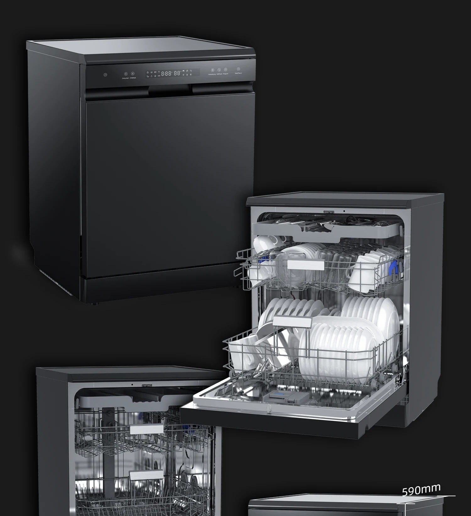 Large Built-in Kitchen Dish Washer - Intelligent & Efficient