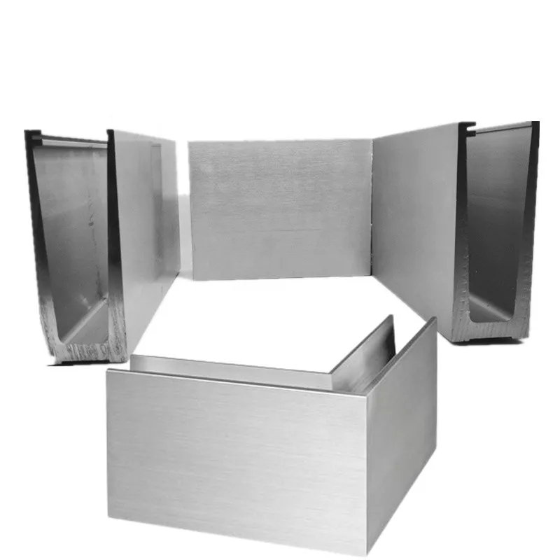 Frameless Glass Railing Holder Aluminium Base Shoe Bottom U Channel For ...