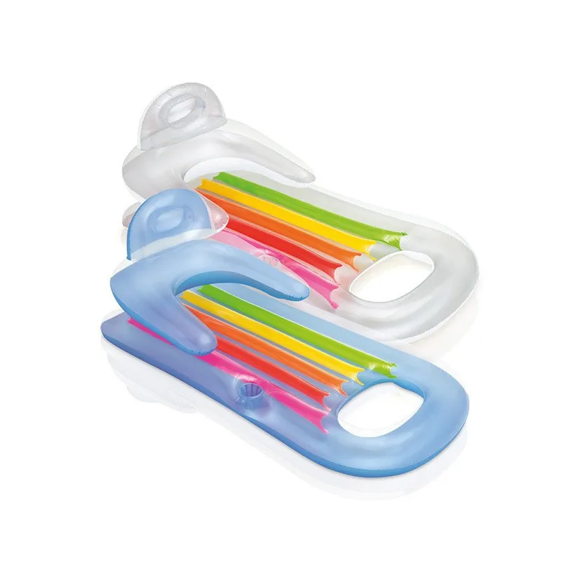 Pool Inflatable Floating Water Hammock Rafts Row Chair Armrests Back ...